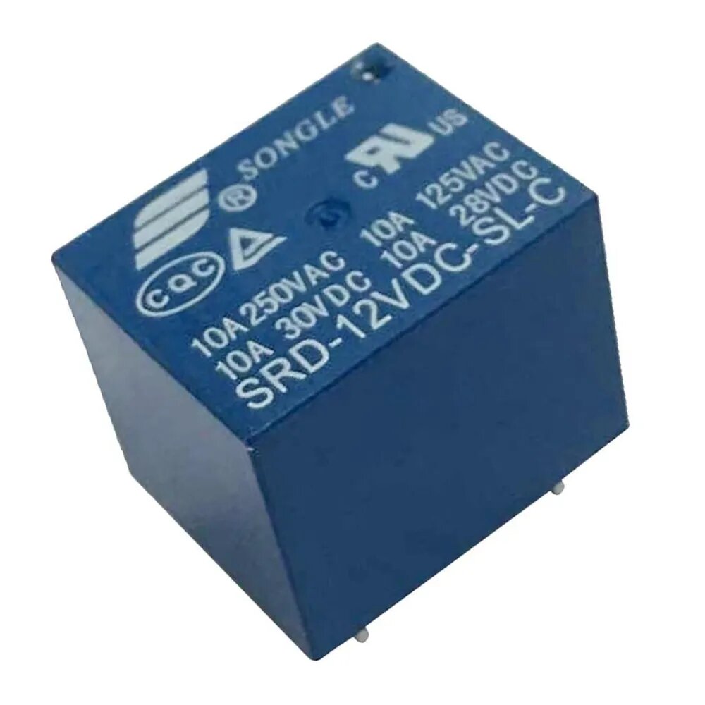 Реле Songle 12В 10А SPDT 5 контактов для печатной платы, миниатюрное, 10 шт. SRD-12VDC-SL-C