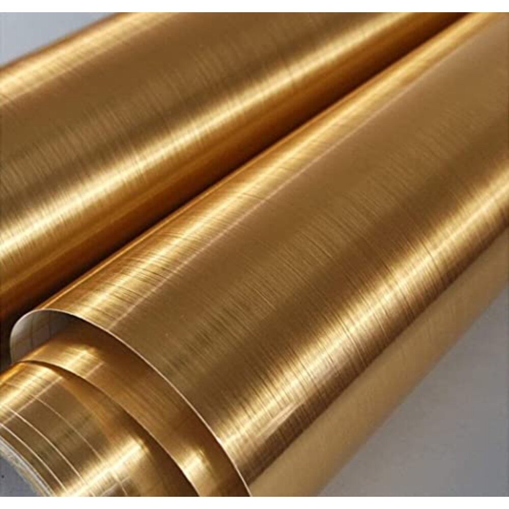 Самоклеящиеся водостойкие жиростойкие обои для ремонта дома, цвет: Brush Gold, размер: 40 см x 300 см