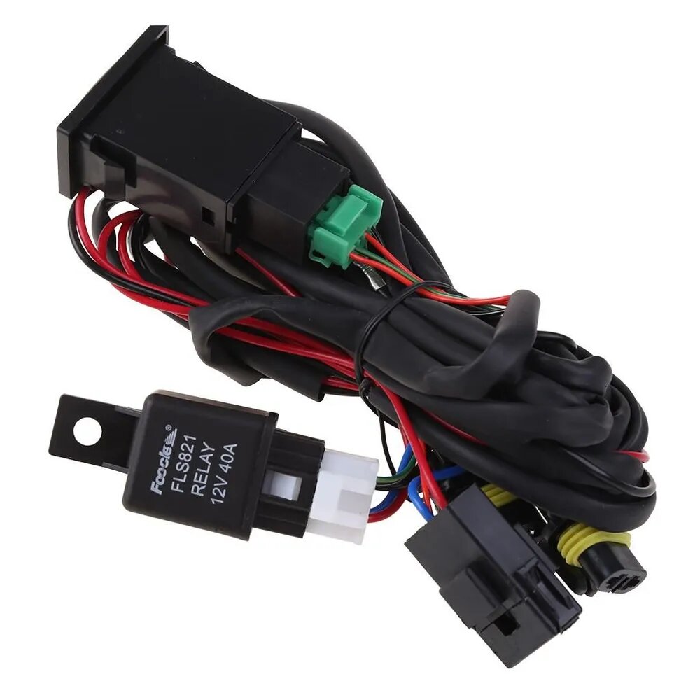 Жгут проводов FLS821 RELAY 12V 40A универсальный для противотуманных фар, фар, дополнительных светодиодных фар — фото 1