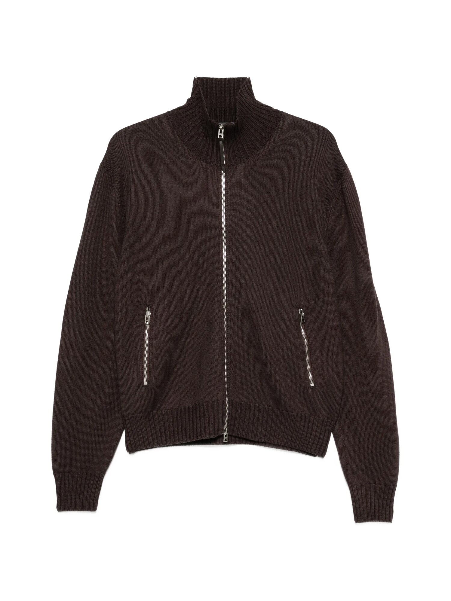 Кардиган Leather-patch zip-up cardigan