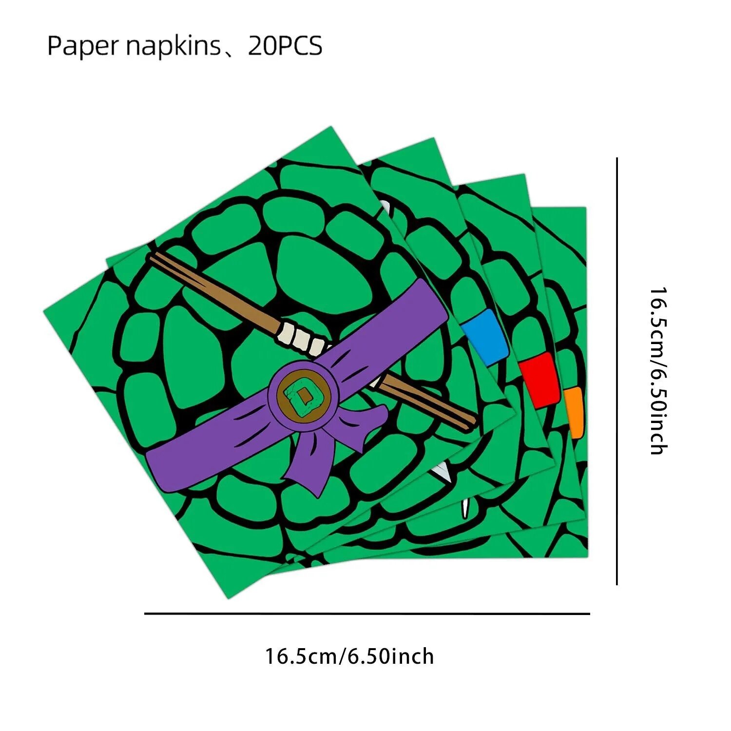 Набор одноразовой посуды Черепашки-ниндзя Hasbro 20pcs napkin B