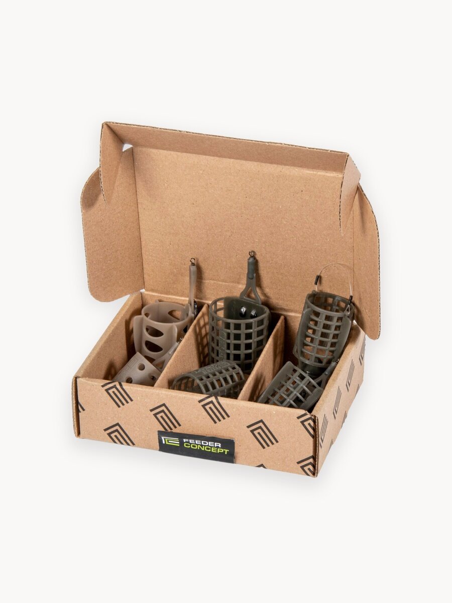Набор пластиковых фидерных кормушек Feeder Concept M6 вес 42г, 50г, 60г, 80г, 90г, 100г 6 шт