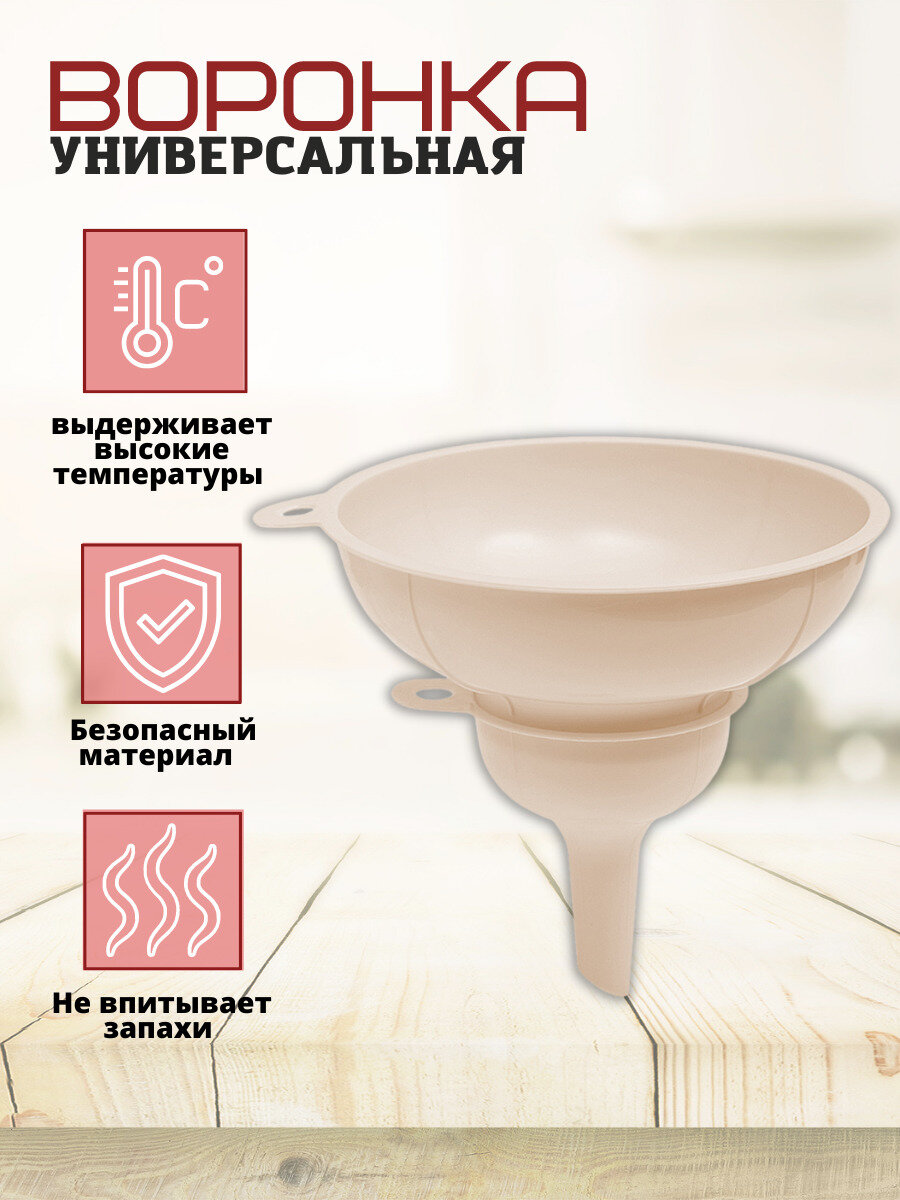 Воронка кухонная пластиковая набор 2 шт, для банок с широким горлом и бутылок, пищевой пластик