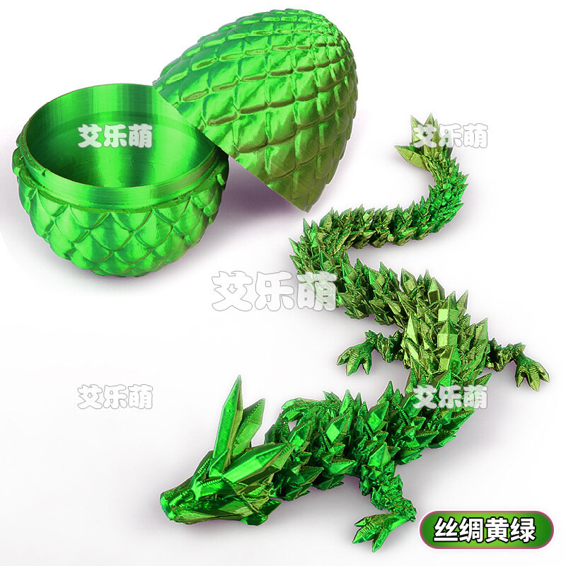 Оптовая продажа от производителя: 3D-печатные китайские драконы для уличных лотков, 3D-печатные украшения в виде драконов, красочные игрушки-драконы из кристаллов, шарнирные драконьи яйца.