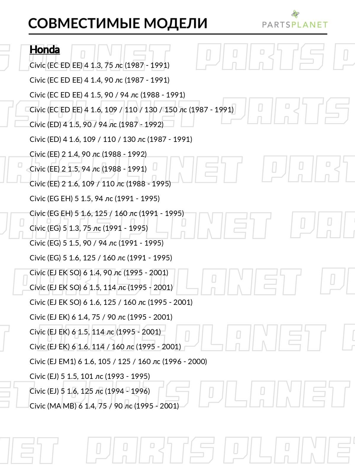 Опора двигателя, правая для Хонда Цивик 2 1988-1992, 4 1987-1991, 5 1991-1995, 6 1995-2001 OEM 50805SR3951 арт JDO10292RA