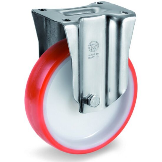 Колесо неповоротное Tellure Rota Колесо 605703, диаметр 125мм, грузоподъемность 220кг, термопластичный полиуретан, полиамид