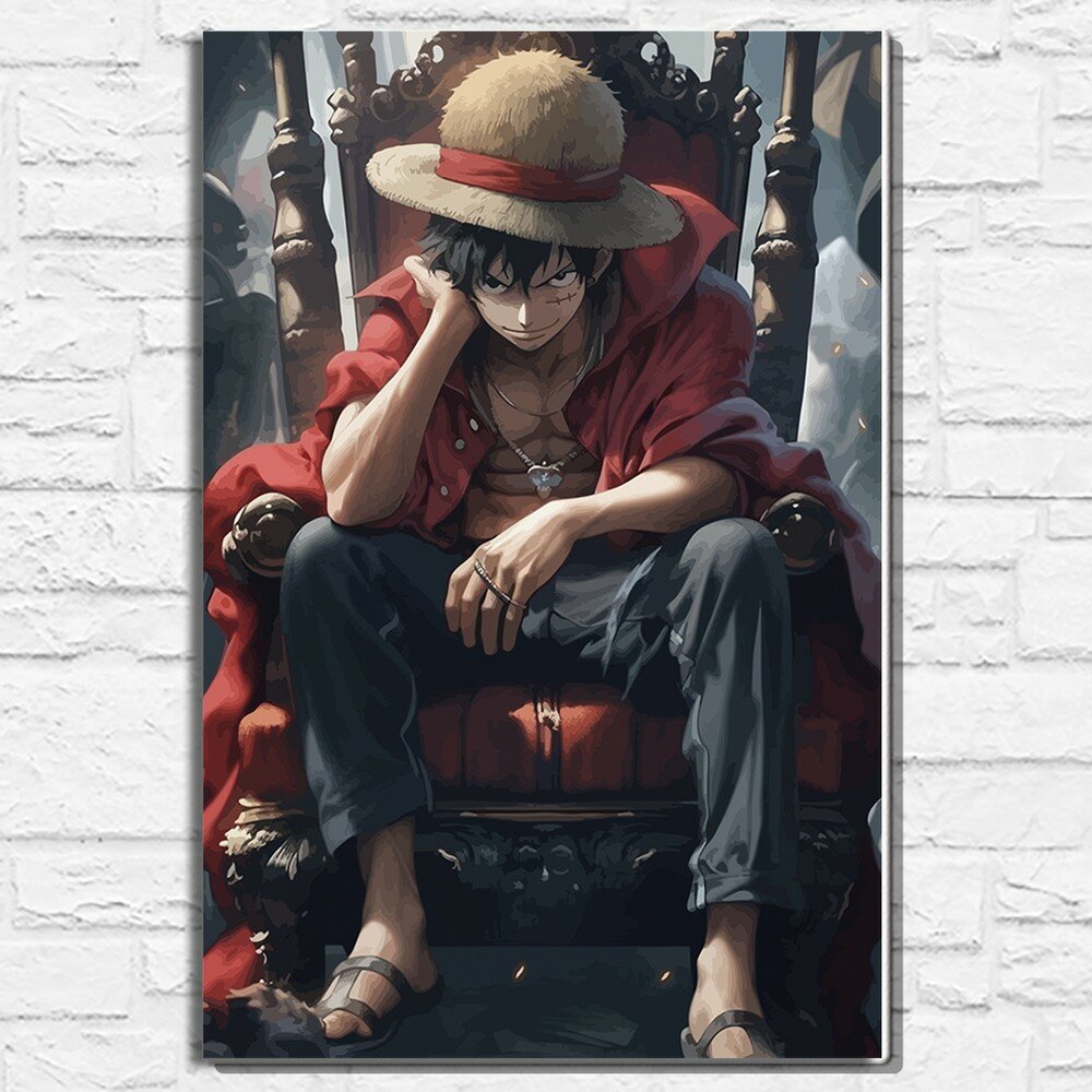 Картина по номерам на холсте аниме One Piece (Monkey D Luffy, anime) - 14949 В 60x40