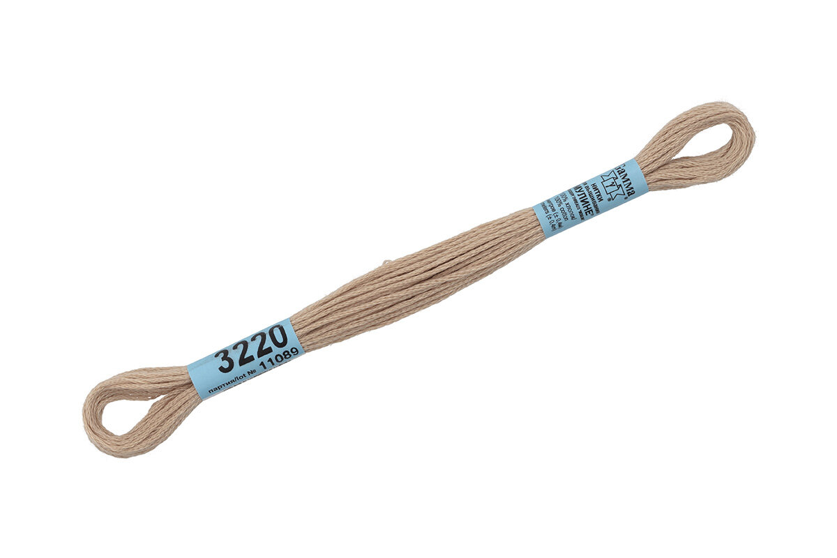 Мулине GAMMA нитки для вышивания 8м. 3220 бежевый, 1 штука.