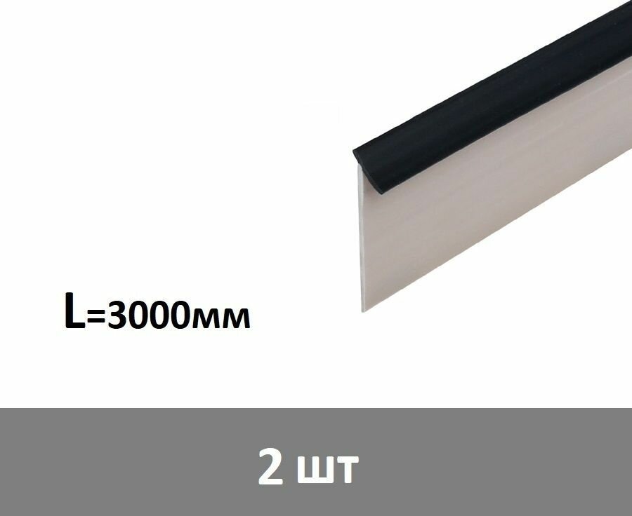 Силиконовый плинтус для столешниц L-3050 мм, черный - 2 шт.
