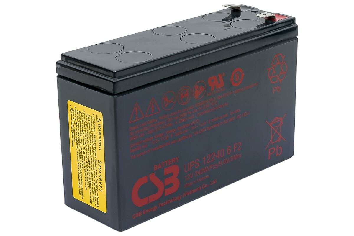 CSB аккумулятор для ИБП UPS122406 F2 с совместимостью УТ-00000156 резервная батарея