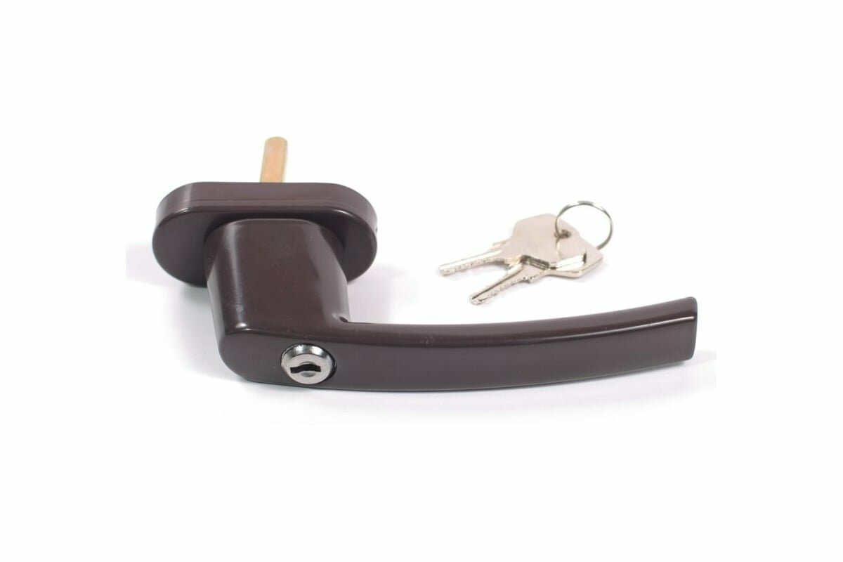 Tech-Krep Vic ручка оконная с замком, металл, штифт 35 мм, коричневая, 1 шт.