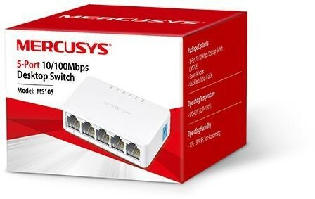 Коммутатор Mercusys MS105 (L2) 5x100Мбит/с неуправляемый — фото 1