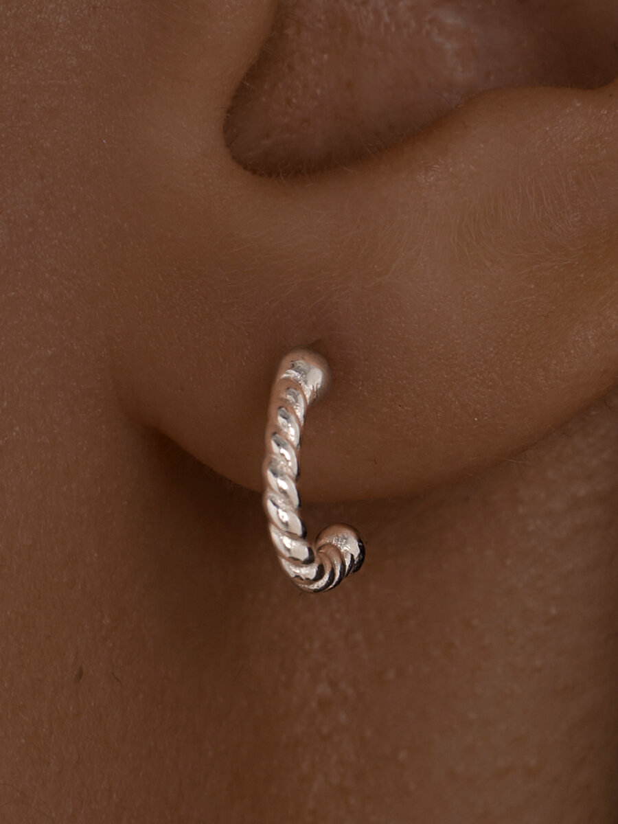 Серьги пусеты, серебро, 925 проба, родирование