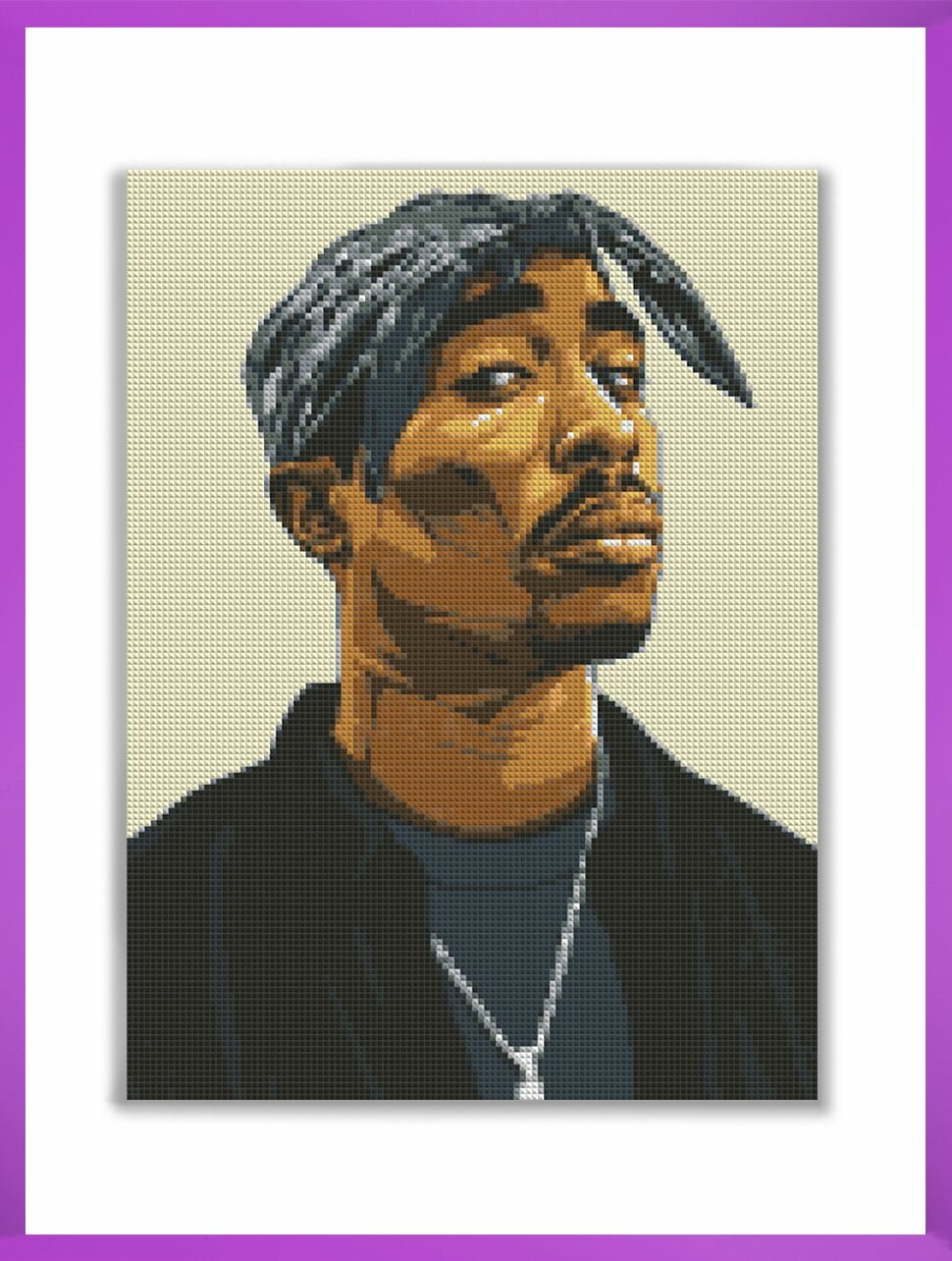 Алмазная мозаика на подрамнике - вышивка 2Pac 30 х 40 см