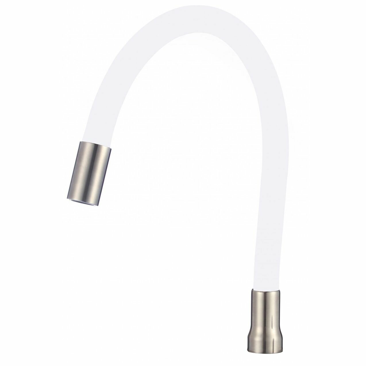 Гибкий излив Savol для кухни из нержавеющей стали сатин белый 490 мм монтаж на борт ванны