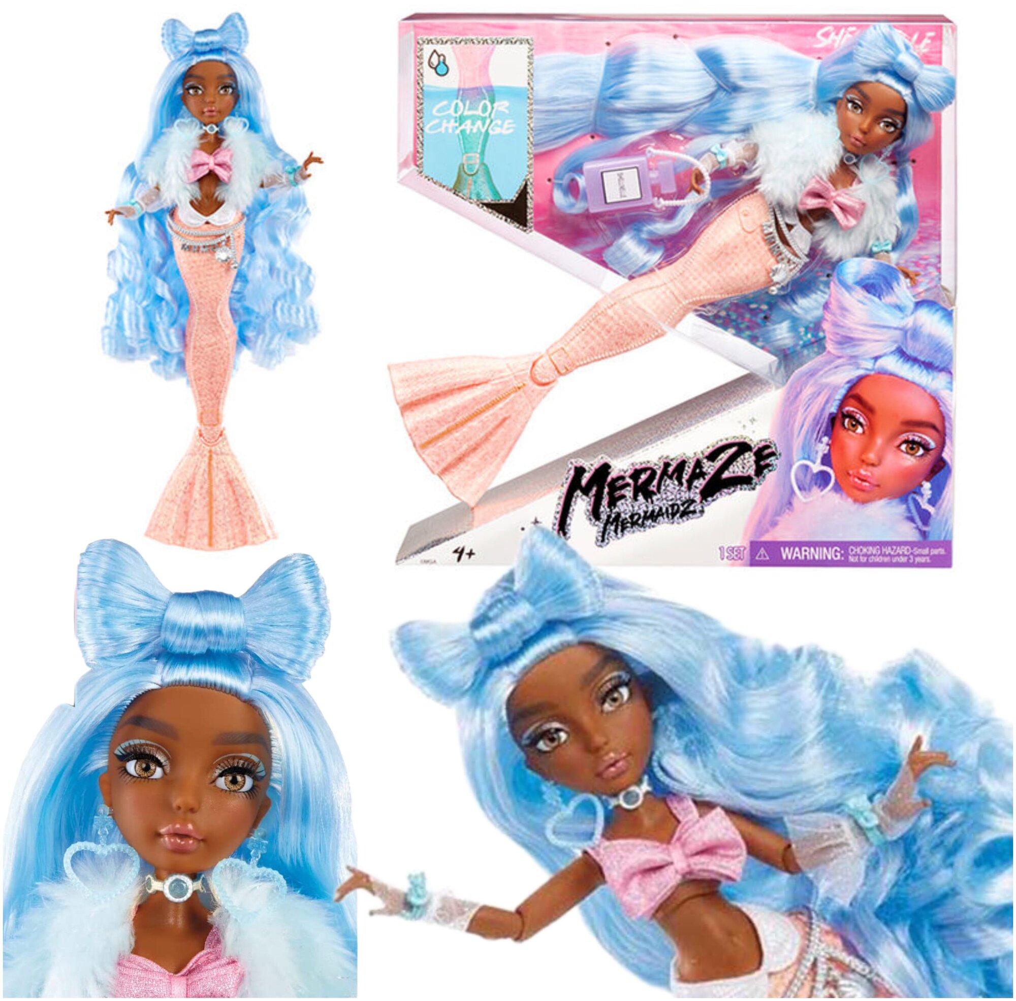 Кукла- русалка Mermaze Mermaidz Shellnelle (Мермазе Мермаид Меняющая Цвет Шеллнель), 34 см. 580829