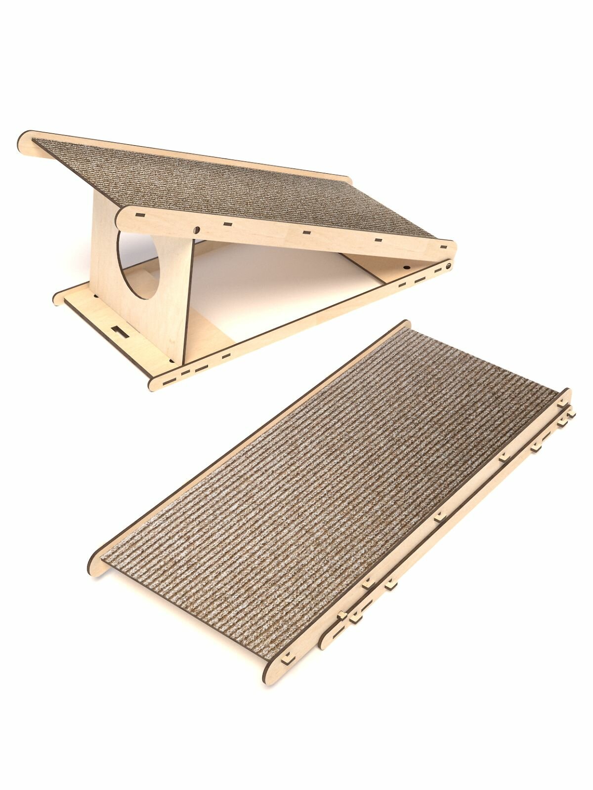 Пандус HotCut, для животных, деревянный, разборный, бежевый/коричневый