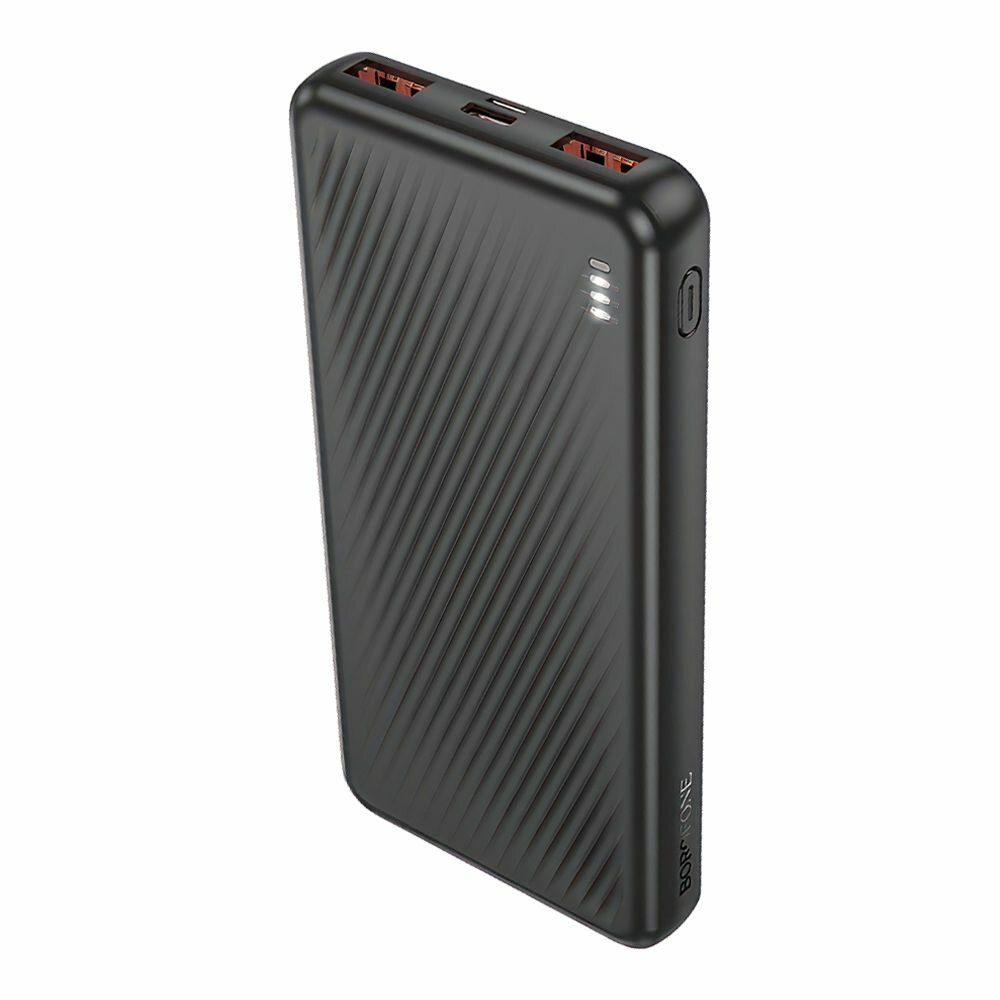 Внешний АКБ BOROFONE BJ56 Graceful 10000mAh, 2хUSB, 1xUSB-C, 2A, QC 3.0, PD20W, Li-Pol (черный)