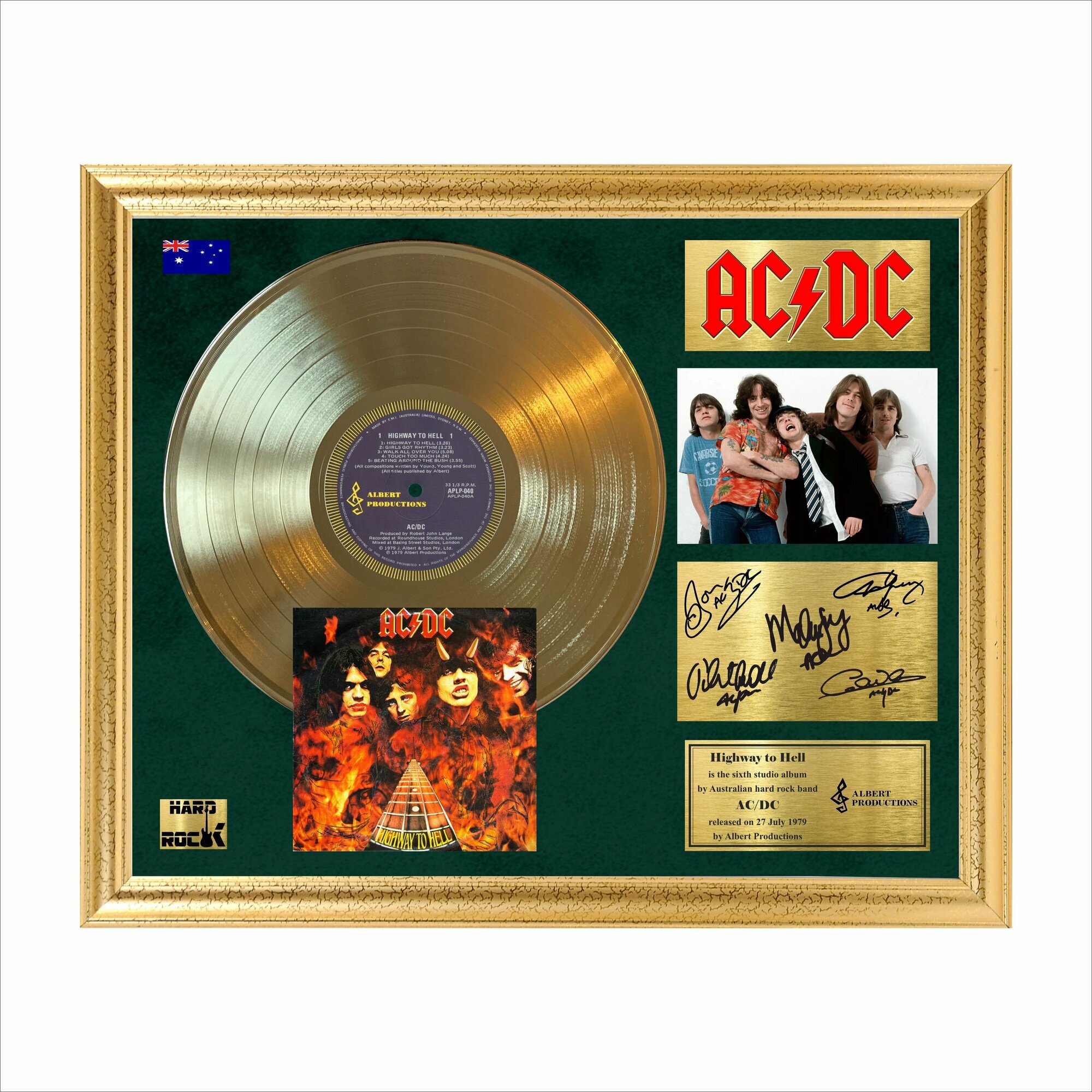 Золотая виниловая пластинка ACDC Highway To Hell