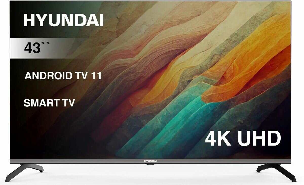 43" Телевизор Hyundai H-LED43BU7006 4K Ultra HD, смарт ТВ, Android TV, черный