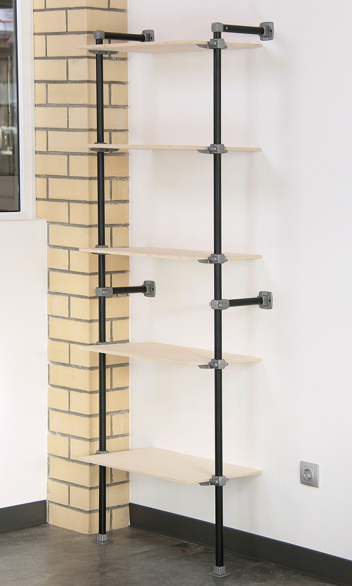 Система хранения стеллаж: 2 стойки+10 полкодержателей (без полок в комплекте)