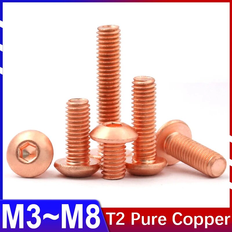 Винты из чистой меди T2 1-10 шт M5 (5Pcs), 14mm