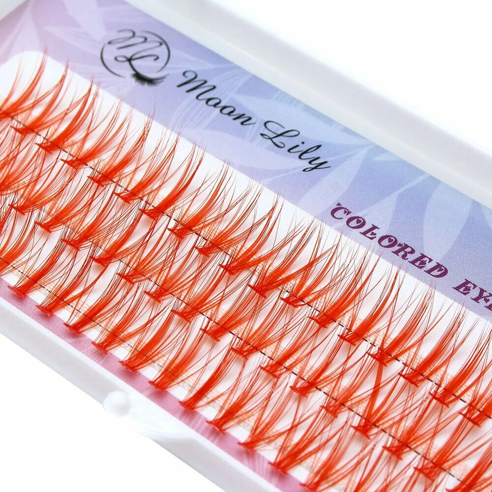 MOONLILY Ресницы пучки C изгиб 14 мм RED
