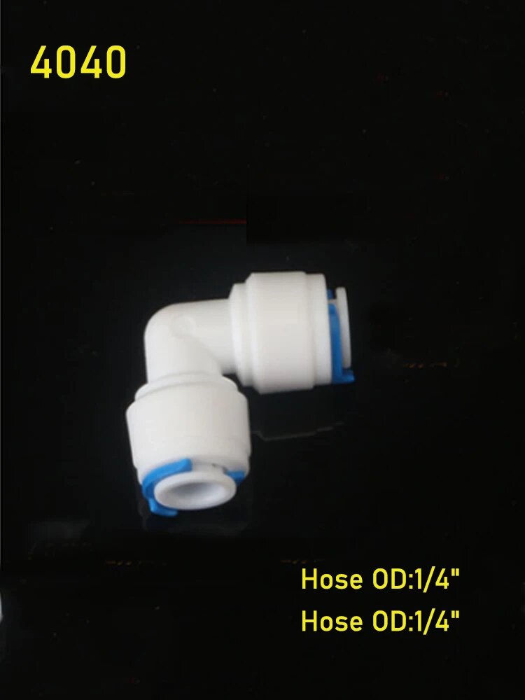 Пластиковый быстроразъемный фитинг для обратного осмоса 1/4" 3/8" 4040