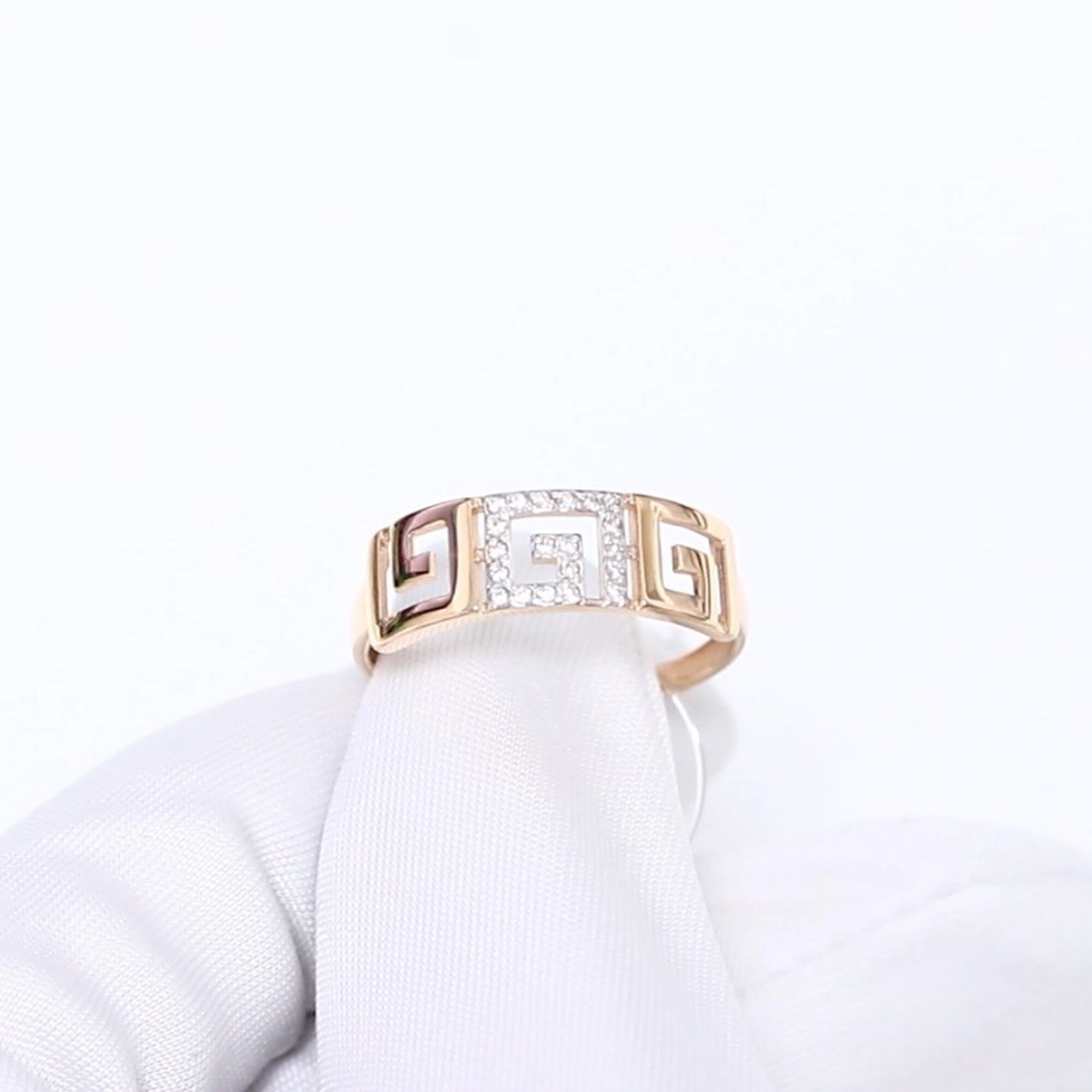 Кольцо, красное золото, 585 проба, фианит