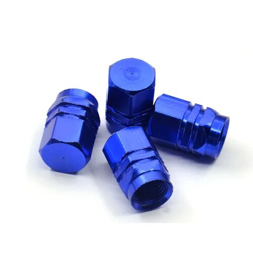 Универсальные алюминиевые колпачки для воздушных клапанов автомобильных шин, 4 шт, колпачки для велосипедных шин вентиль, крышка автомобиля, Стайлинг автомобильных колес, круглые, красные, черные, синие, серебристые, золотистые Синий