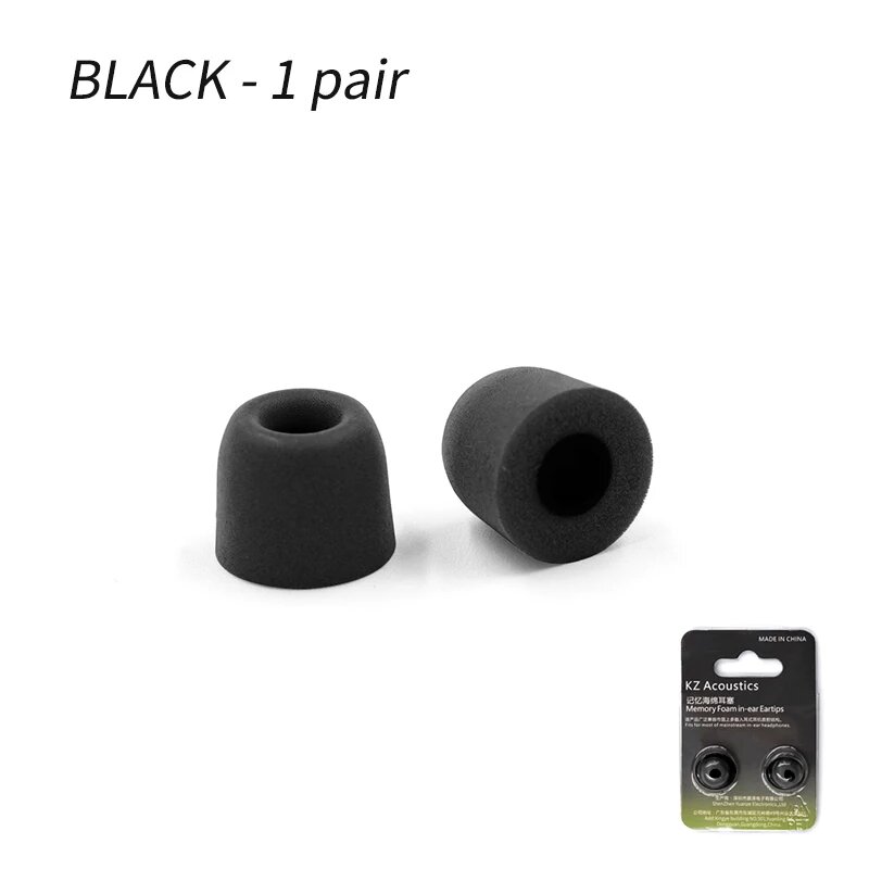 Амбушюры KZ из пены с эффектом памяти, Black - 1 pair