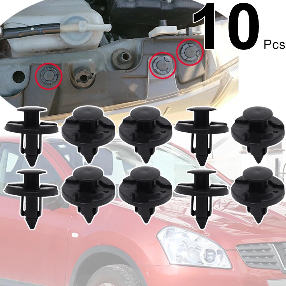 10 шт. для Nissan Qashqai J11 J10 2007-2017, Note X-Trail T32 Sentra, капот, подкладка колесной арки, защита от брызг, зажимы, заклепки