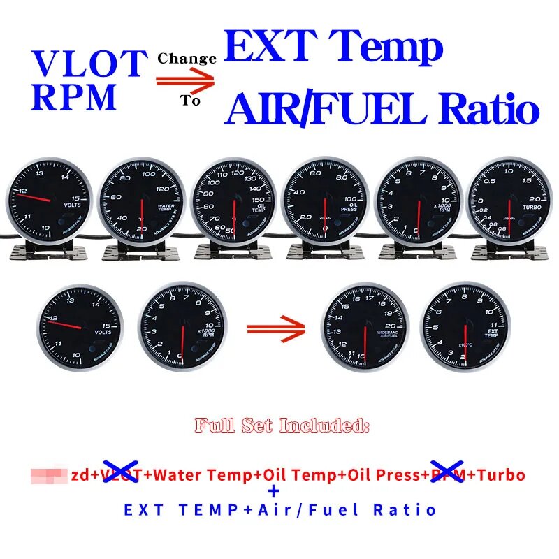 Difi Advance BF Difi Link System zd + 6 датчиков Вольт Температура воды Температура масла Пресс для масла Об/мин Турбонаддувный датчик RPM AND VOLT change