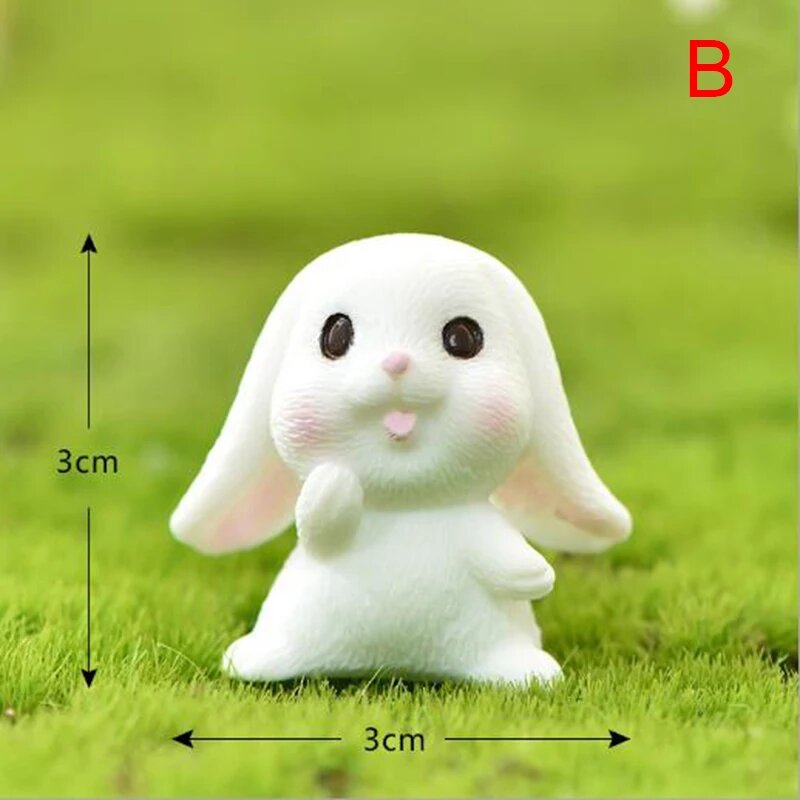 Мини-фигурка кролика из смолы, Цвет: B