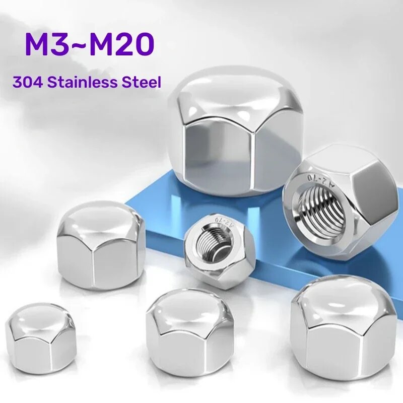 Шестигранные колпачки-гайки из нержавеющей стали 304 M3-M20 M3 -10Pcs
