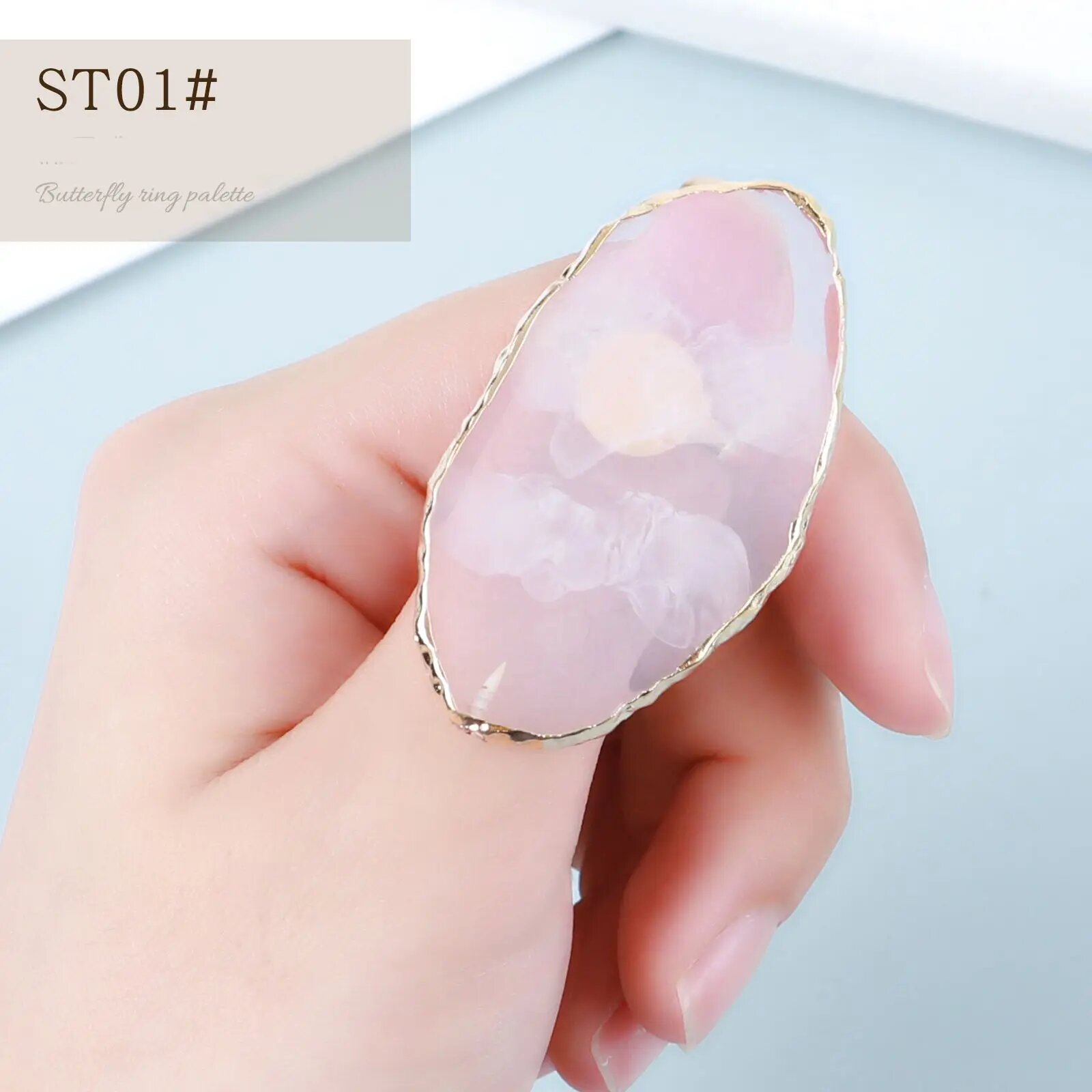 Rim Agate Foundation Смешивание Палитра для рисования Кольцо на палец Подставка для дизайна ногтей Держатель пигмента Насадки для дизайна ногтей Палитра для дизайна ногтей