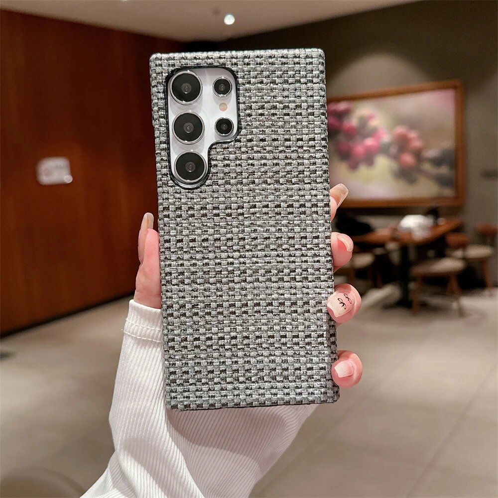 Черный тканевый чехол для Samsung Galaxy S23 Ultra