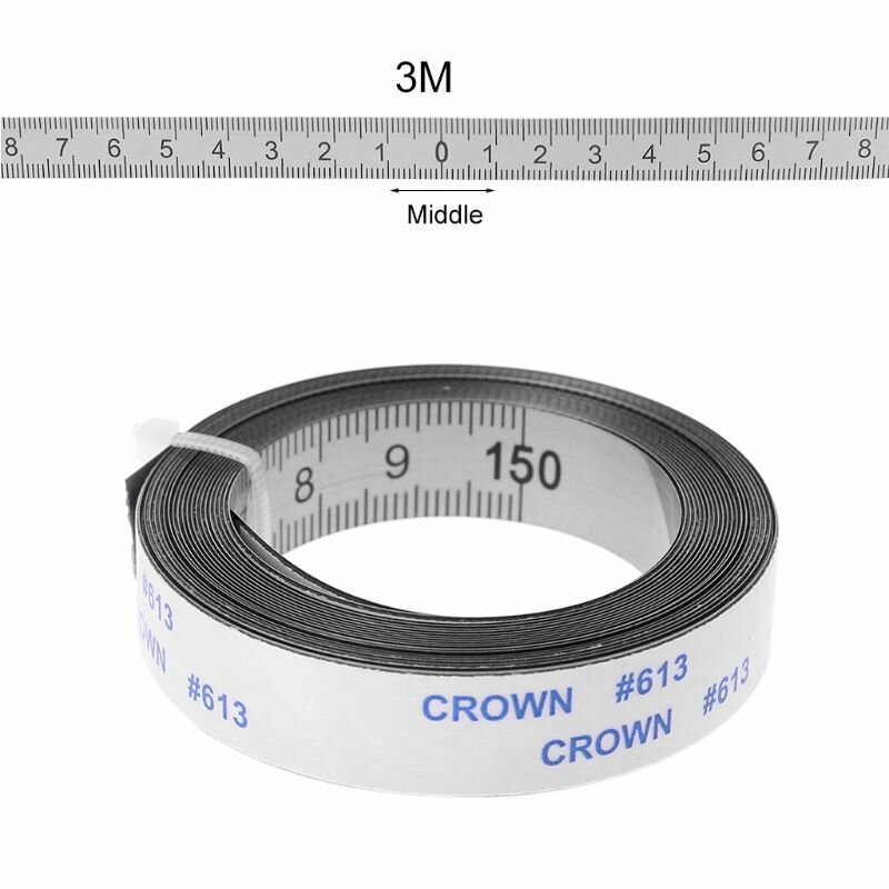 Цветная двусторонняя линейка из нержавеющей стали шириной 13 мм, липкая линейка-средняя точка-3 метра