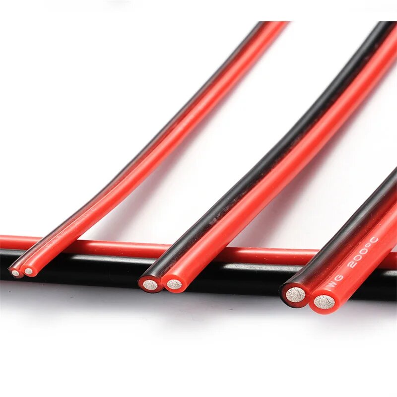 1/5/10 м, силиконовая Двойная параллельная линия, 8/10/12/14/16/18 /20 /22 /24/28 AWG 28 АВГ, 1M