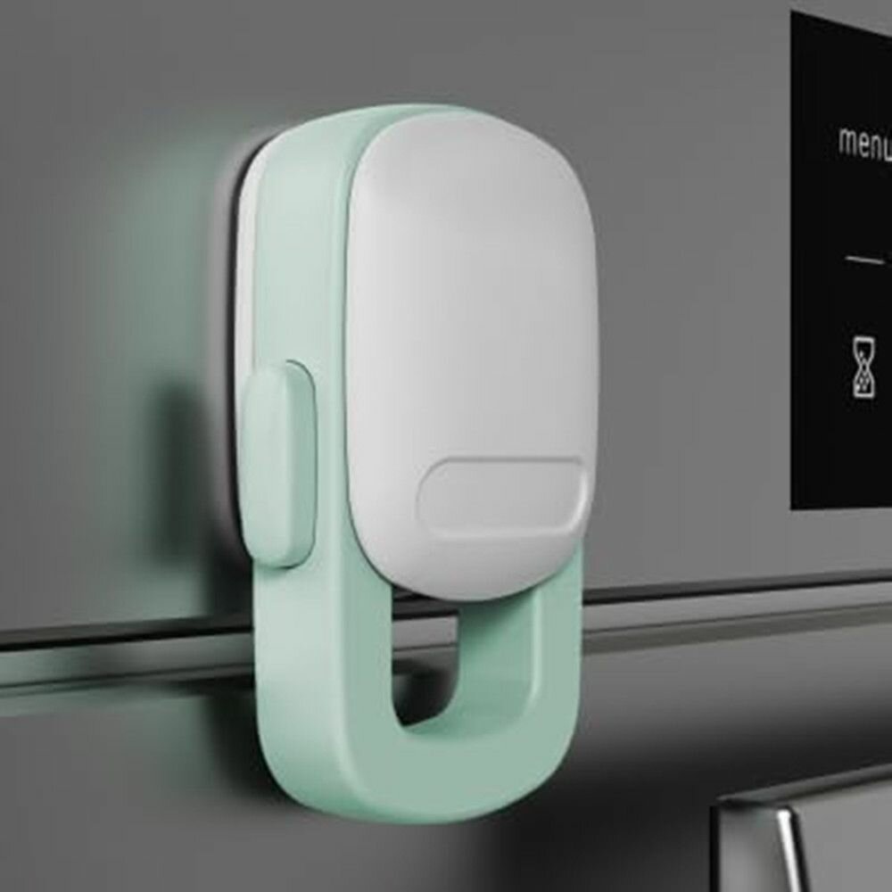 Замок для духовки — блокиратор дверцы с термостойким клейким креплением, двухкнопочный слайдер для защиты детей