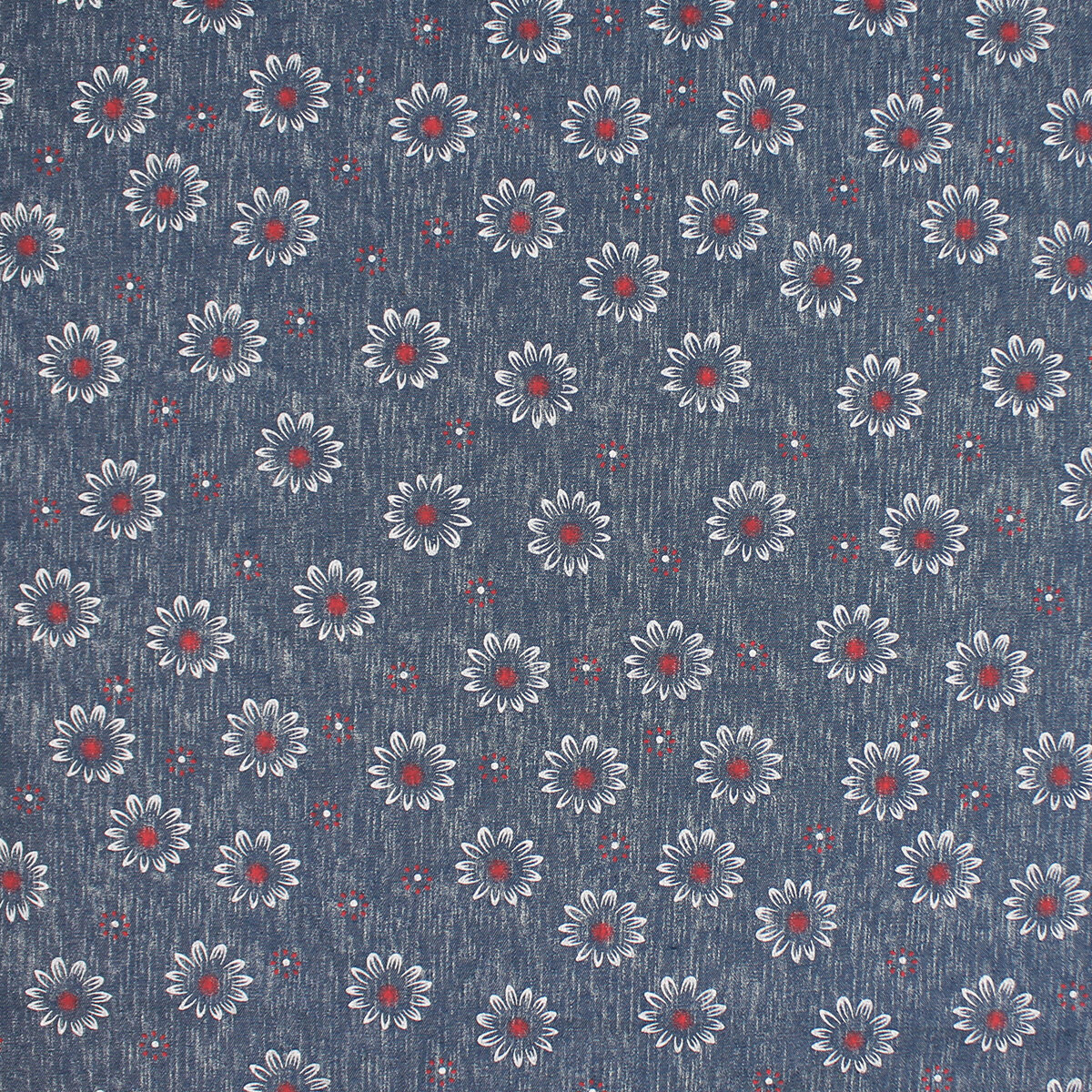 Джинсовая ткань "Ткани-100", цветочный узор, деним, для белья, 1.4 x 2 м