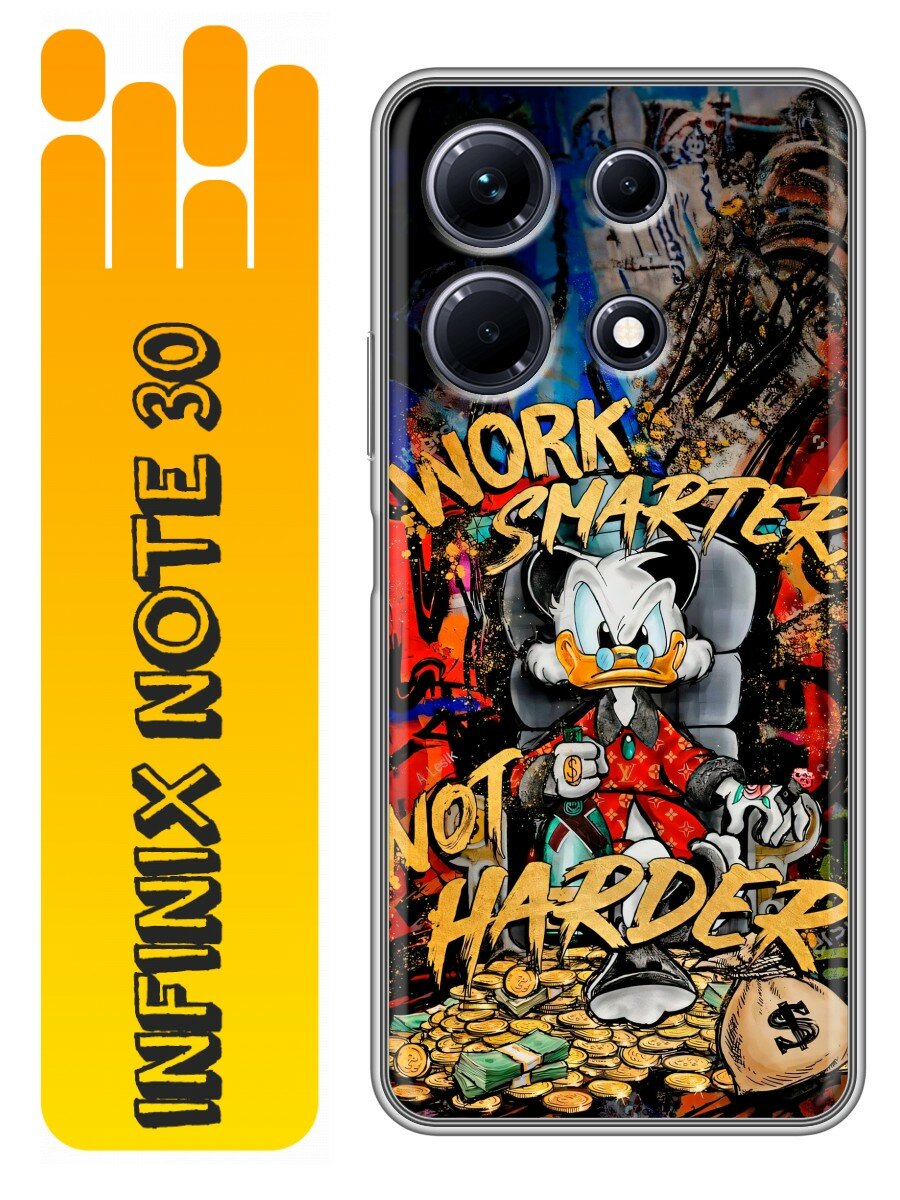 Чехол для Infinix Note 30 4G с принтом Дональд Дак Деньги (Инфиникс Нот 30 4G)