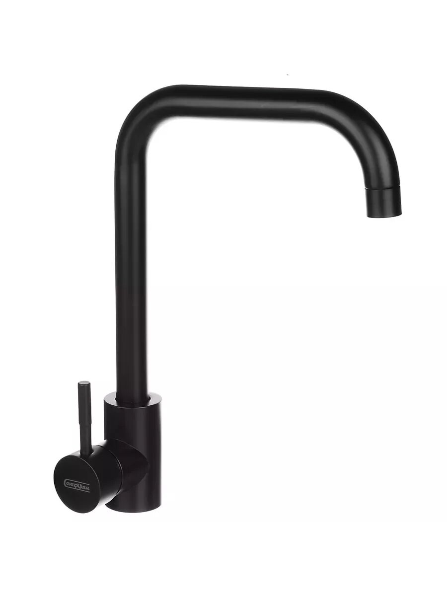 Смеситель для кухни с высоким поворотным изливом 30 см, матовый, нержавеющая сталь