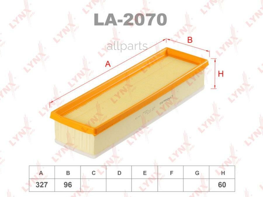 LYNXAUTO LA2070 Фильтр воздушный LADA LARGUS