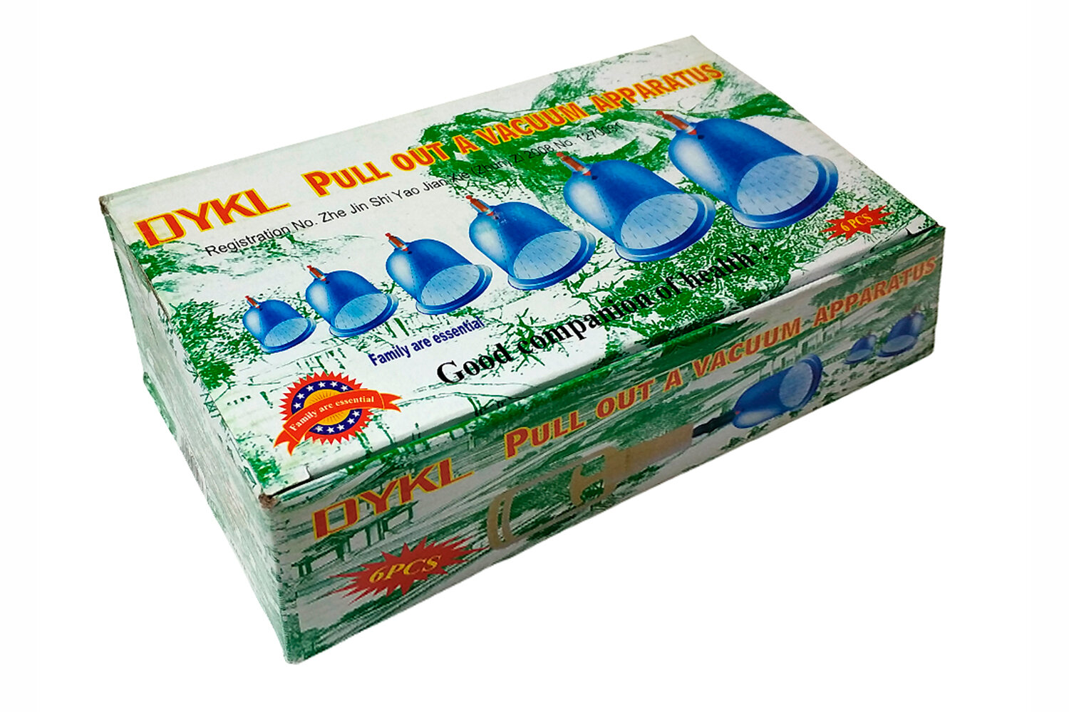 Вакуумные банки для массажа, набор 6 штук с насосом и шлангом-удлинителем