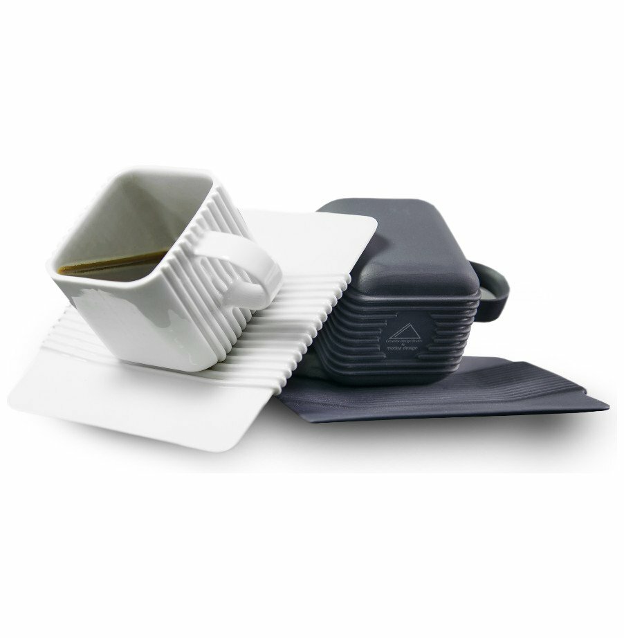 Кофейная пара 100 мл 1 шт для эспрессо серая Cmielow Design Studio "SYSTEM" / 163464