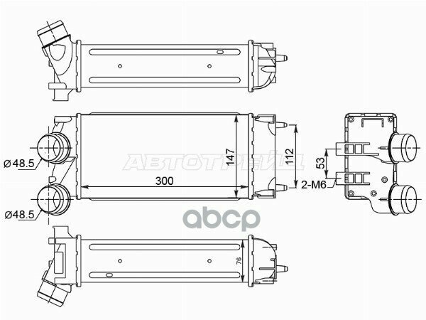 Интеркулер CITROEN BERLINGO 08-/C4 10-/PEUGEOT 3008 09-/5008 10-/PARTNER 08- Sat арт. ST-211-0014