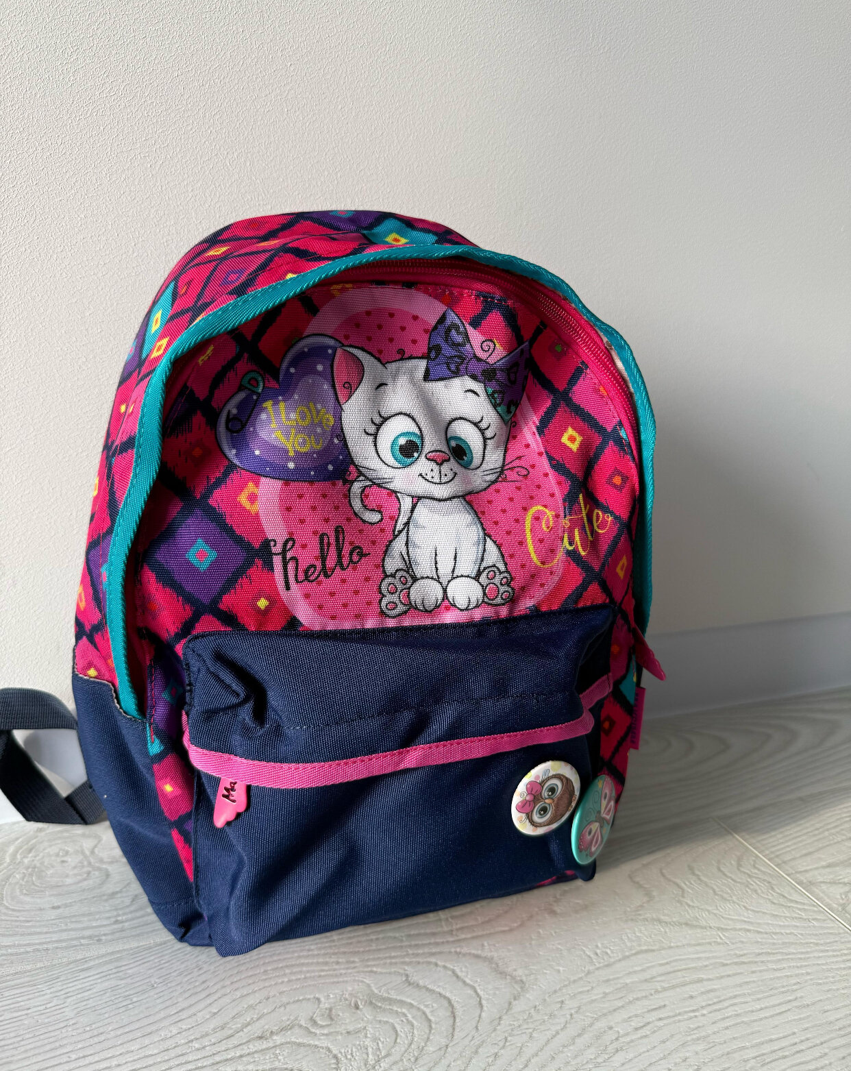 Рюкзак MIXTYLE MAKSIM "Котенок с бантиком", ортопедический, для дошкольников и школьников, 35x25x13 см