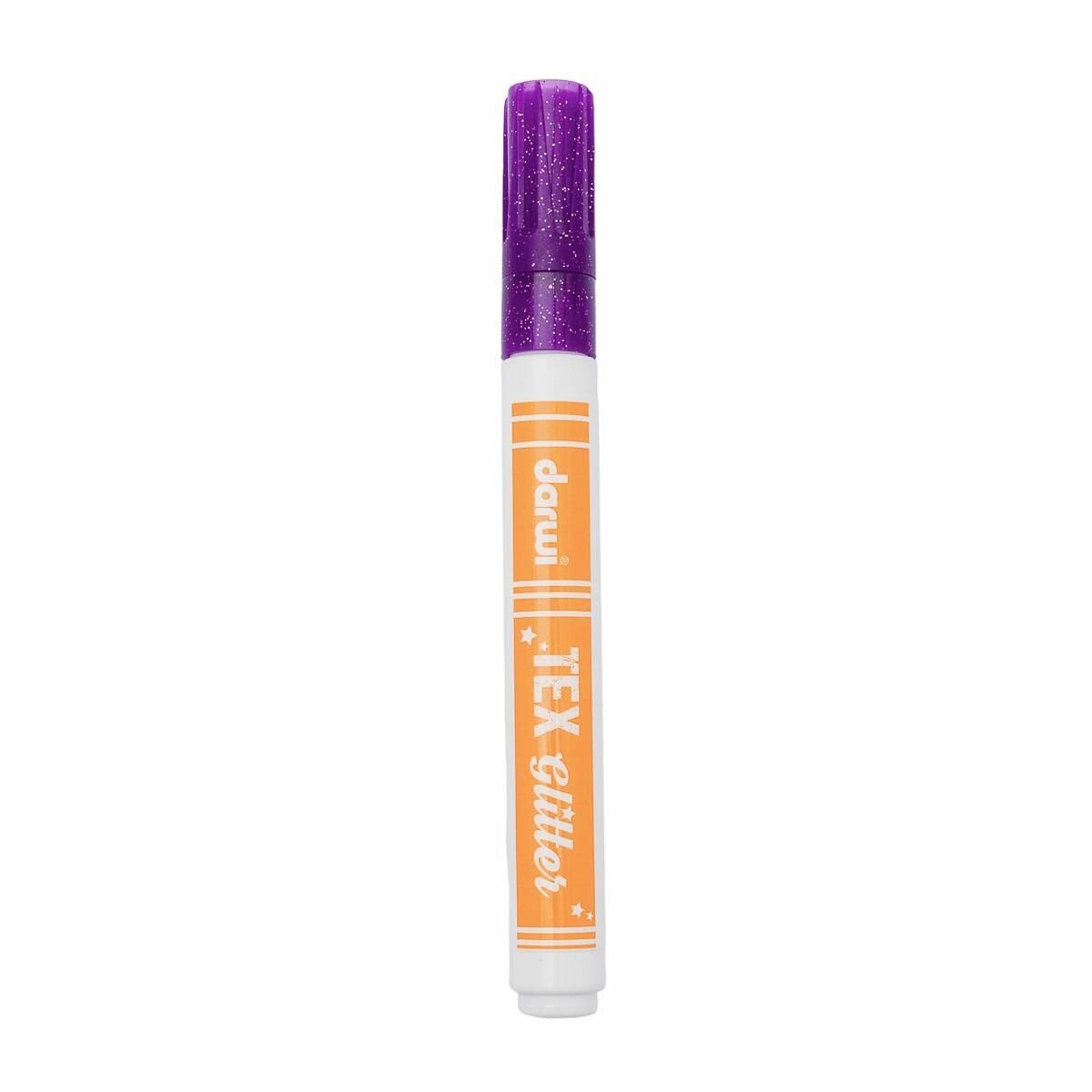 Маркер для ткани Darwi Tex Glitter, 2 мм, с блестками, 900 фиолетовый (DA0140013)