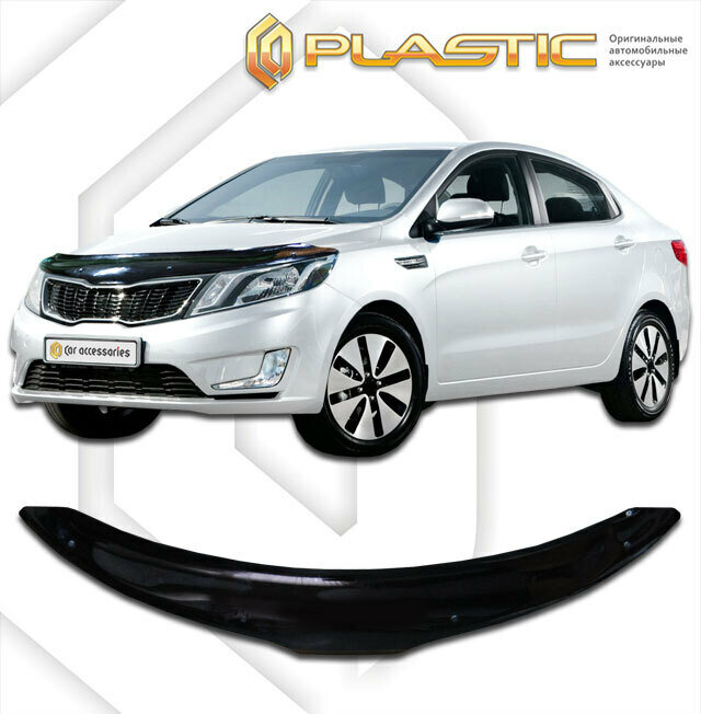 Дефлектор капота Classic черный Kia Rio седан Год выпуска 2011-2015